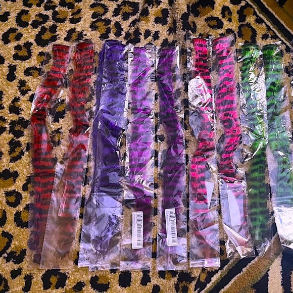 Hair | Straight Zebra Print Hair Clip Extension Violet | Poshmark
